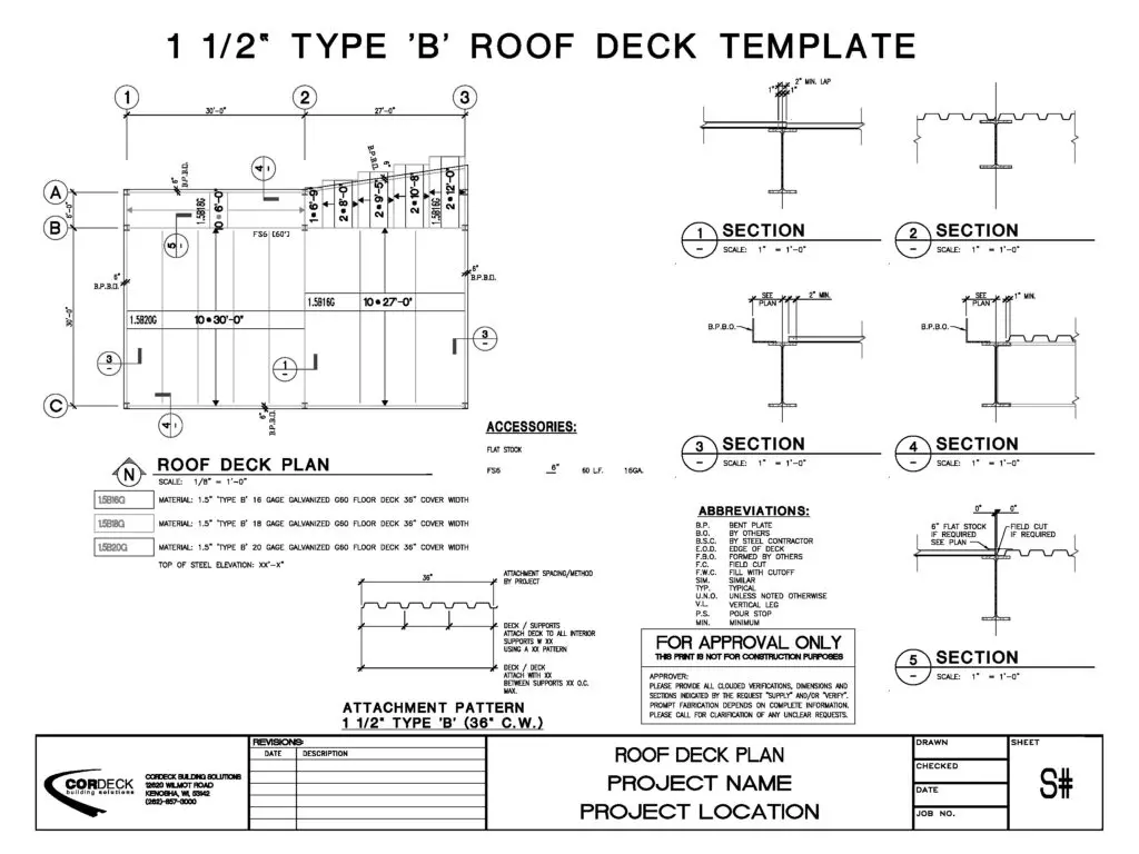 Metal Roof Deck Detailing Services | Metal Deck Drawings